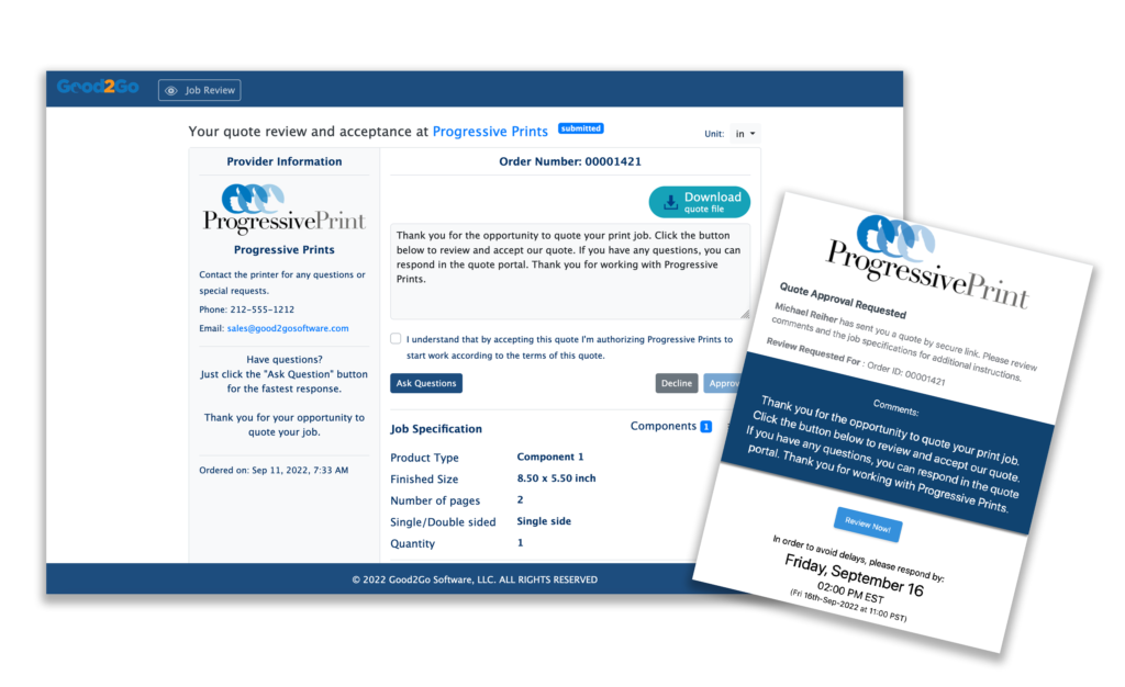 Quote Approval - Good2Go Software