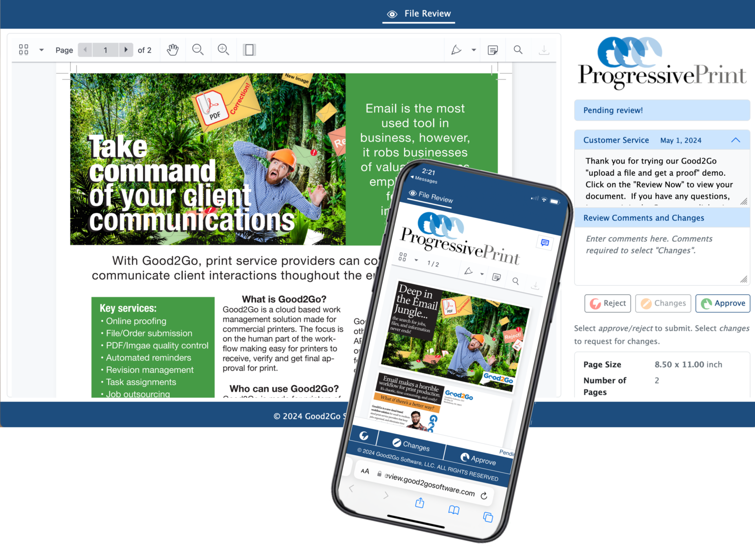 Good2Go Software Online proofing & file onboarding for print